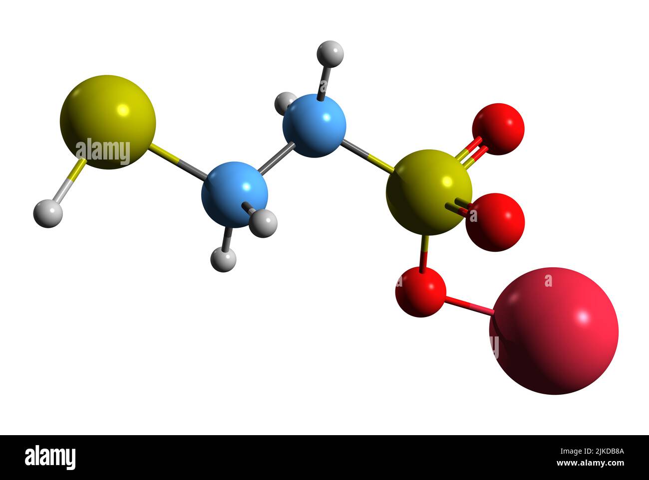 3D image of Mesna skeletal formula - molecular chemical structure of ...