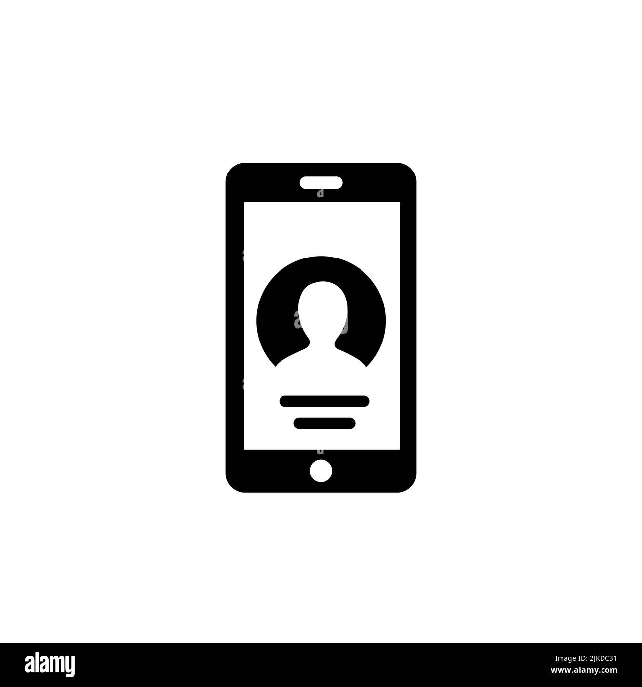 Smartphone profile icon, on white background Stock Vector Image & Art ...