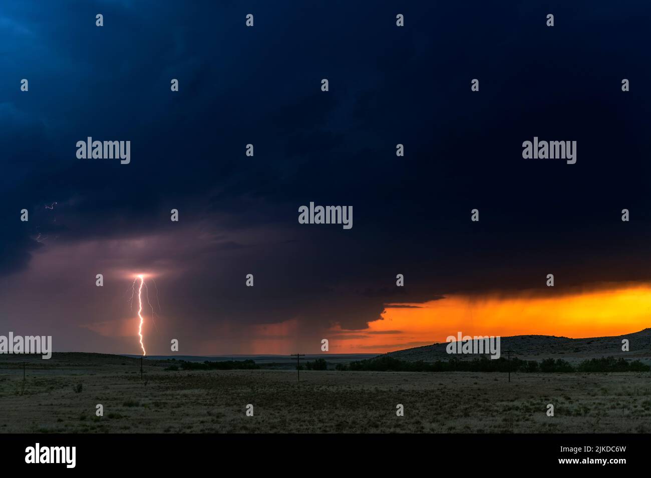 Orange Lightning Storm