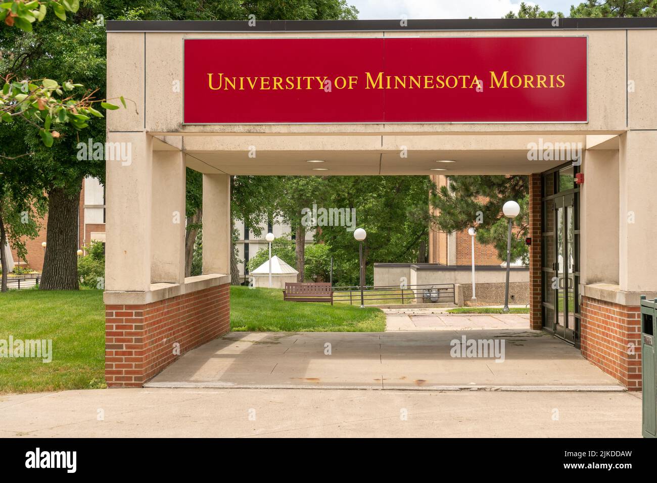 MORRIS, MN, USA - JULY 9, 2022: Student Center entrance on the campus ...