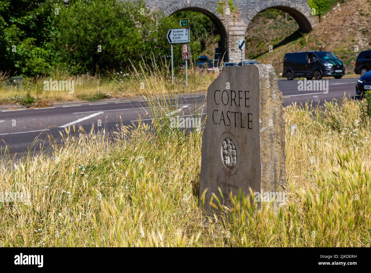 Corfe Castle Village, Bournemouth Stock Photo - Alamy