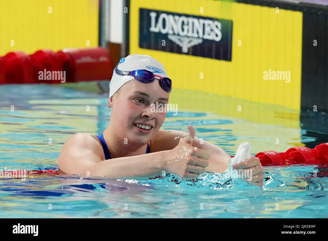 Scotland’s Katie Shanahan reacts after taking the Bronze Medal in the ...