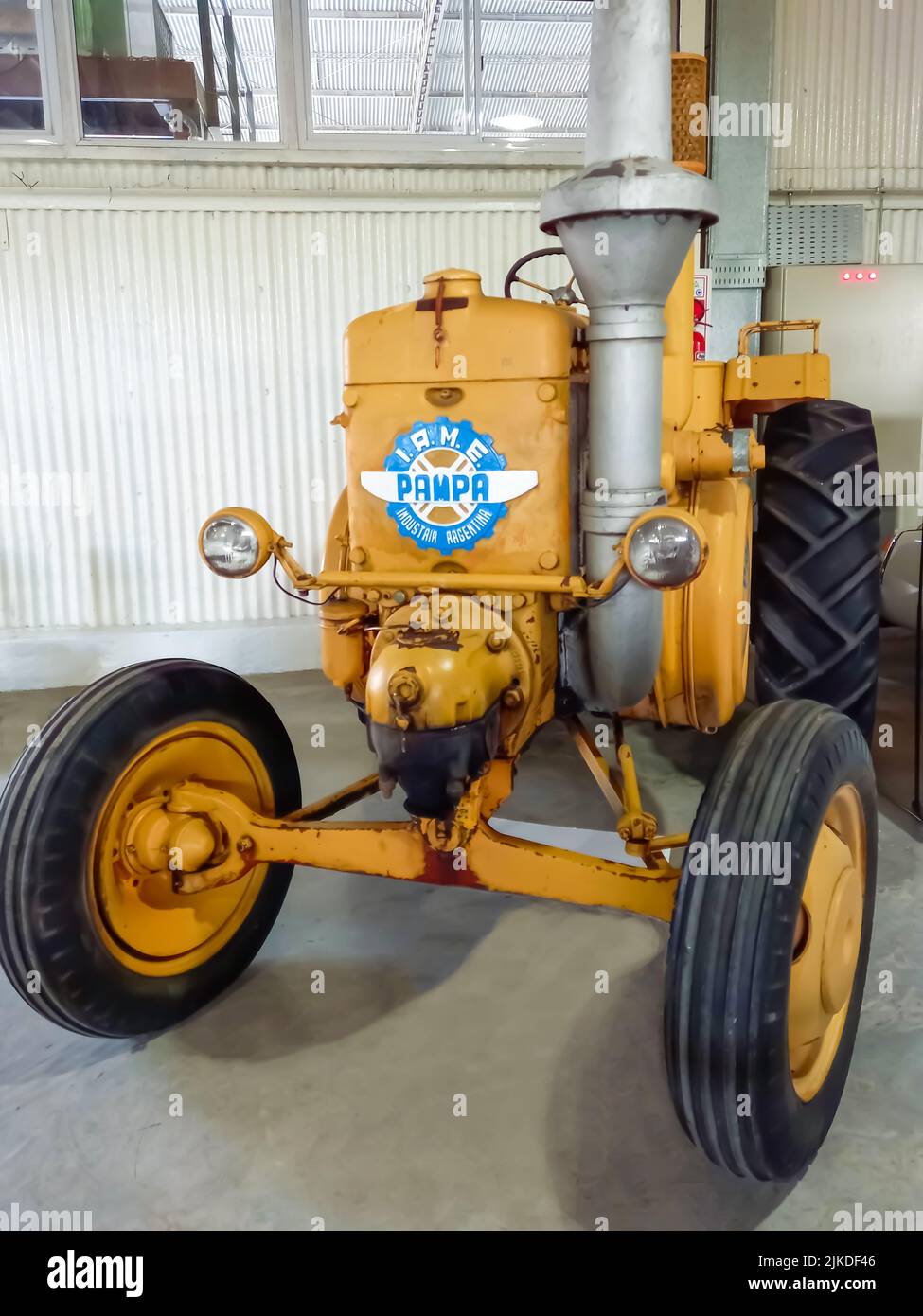 Old yellow IAME Pampa agricultural tractor 1950s, Argentine version of ...