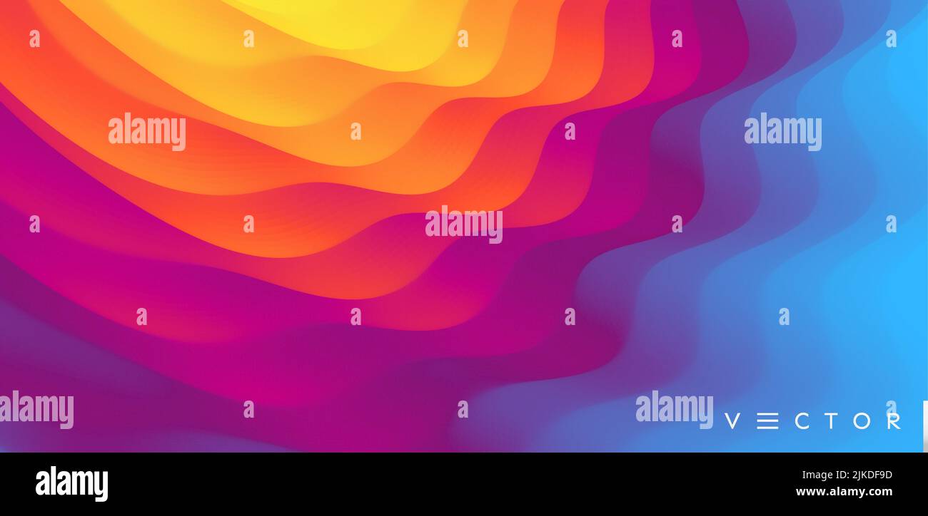 3D wavy background with ripple effect. Vector illustration for ...