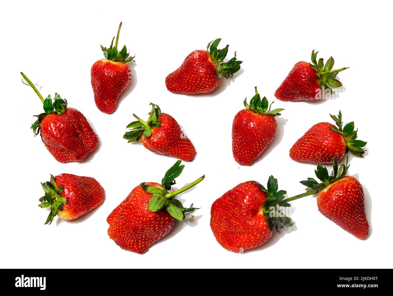 Fresh, red and tasty strawberries isolated on a white background Stock ...