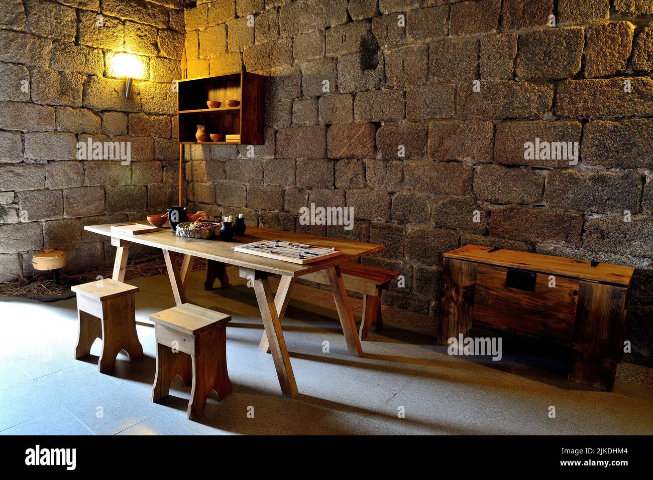 Interior of the castle of O Bolo, Ourense, Galicia, Spain Stock Photo ...