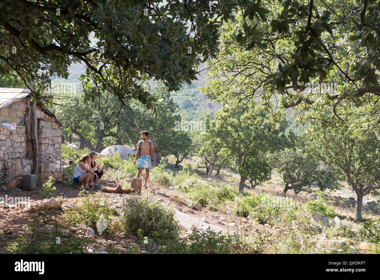 Shepherd's hut above the Cove of Brisana, Peninsula of Karaburun ...