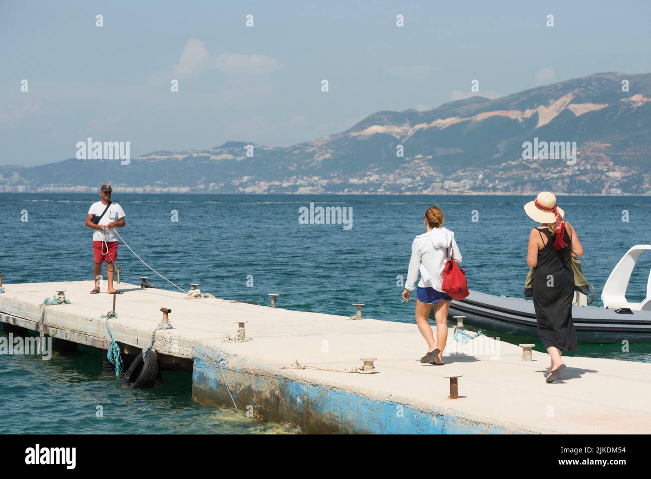 Pontoon on the Beach in Zhanpovel Bay, Peninsula of Karaburun, within ...