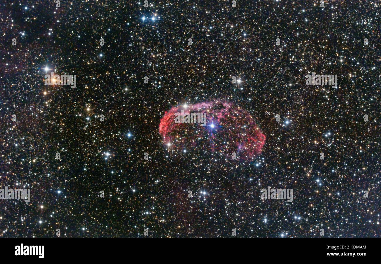 A view of the Crescent Nebula NGC6888 through my telescope.NGC 6888 is ...