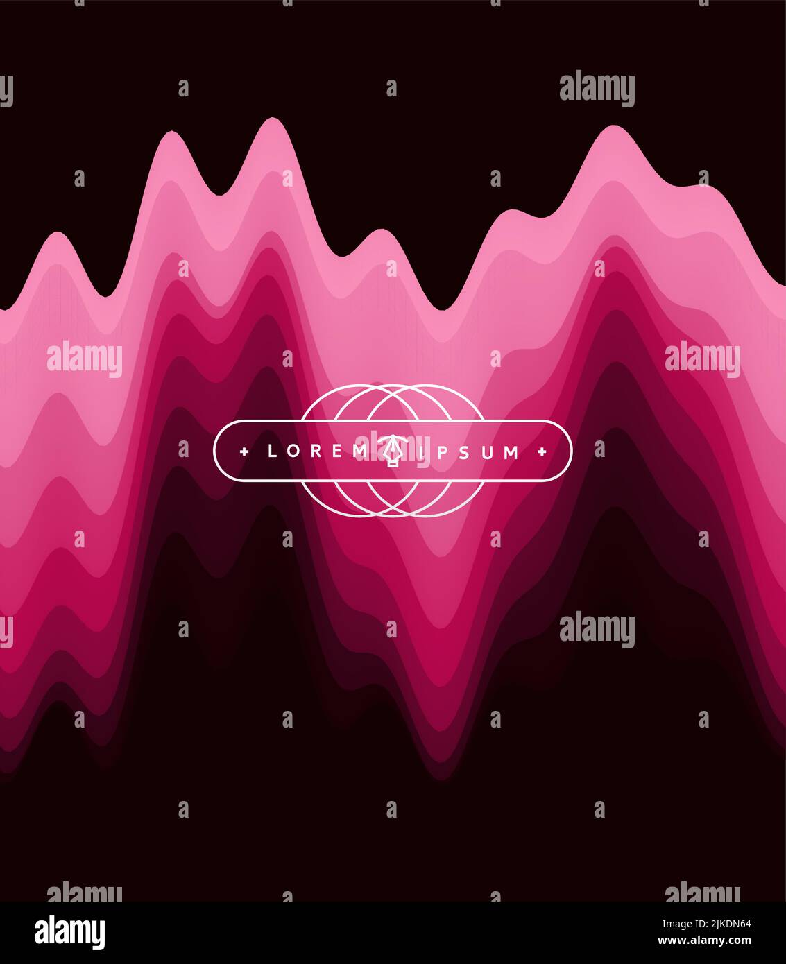 Abstract Waveform Background 3d Technology Style Vector Illustration With Sound Waves Stock