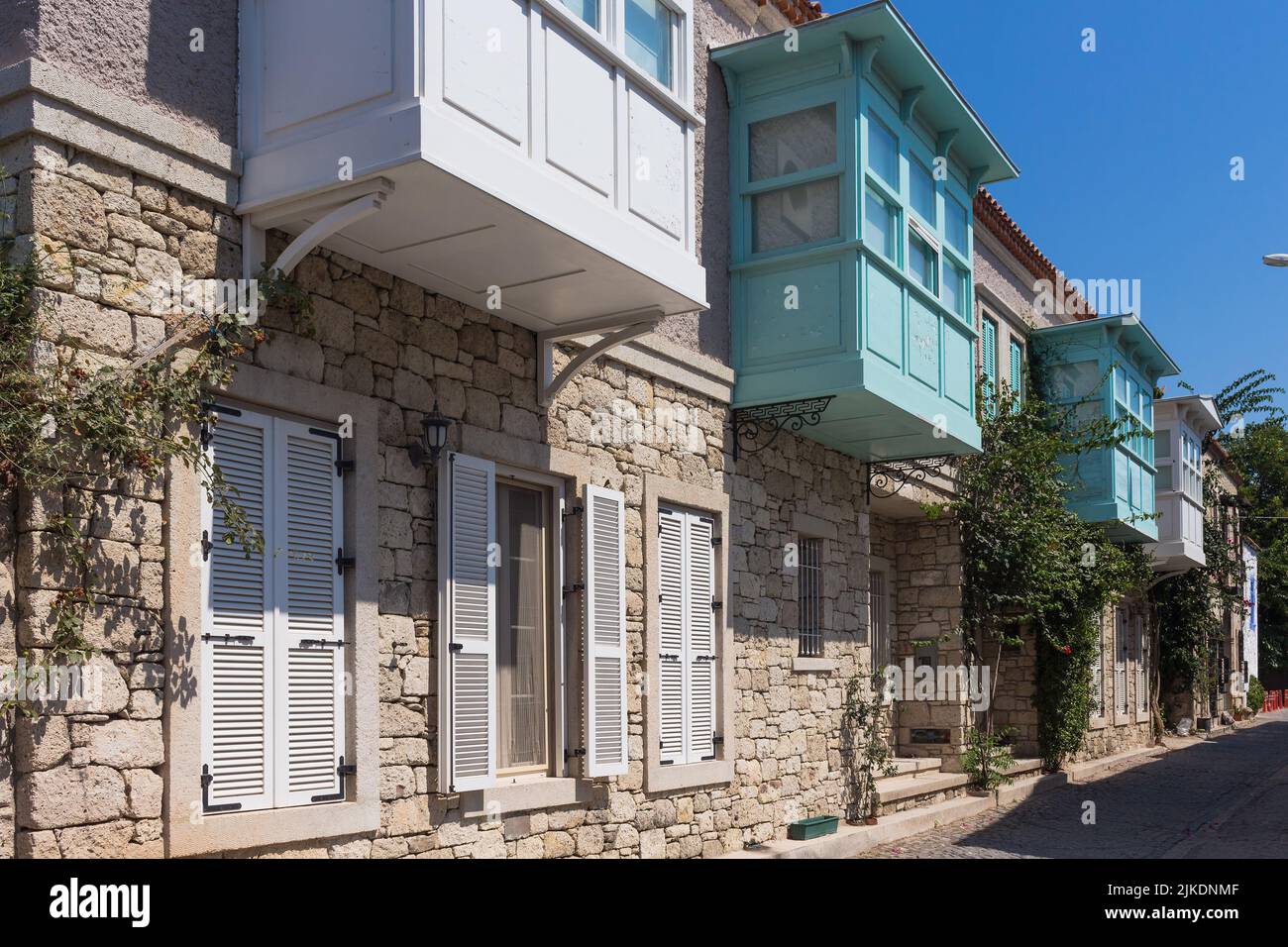 View of old, historical, traditional stone houses in famous, touristic ...