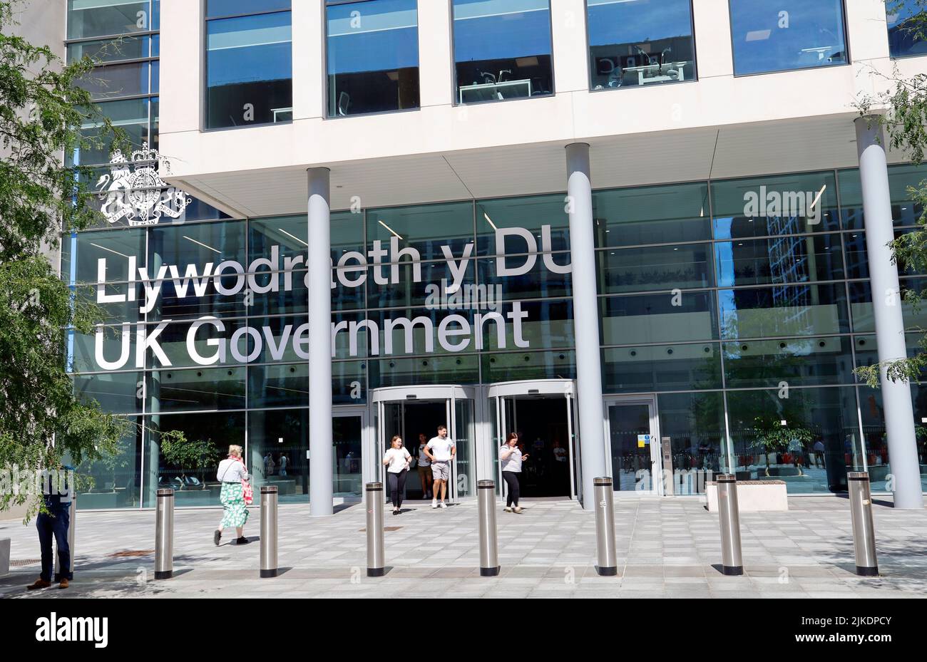UK Government building, Central Square, Cardiff. Summer 2022. August ...