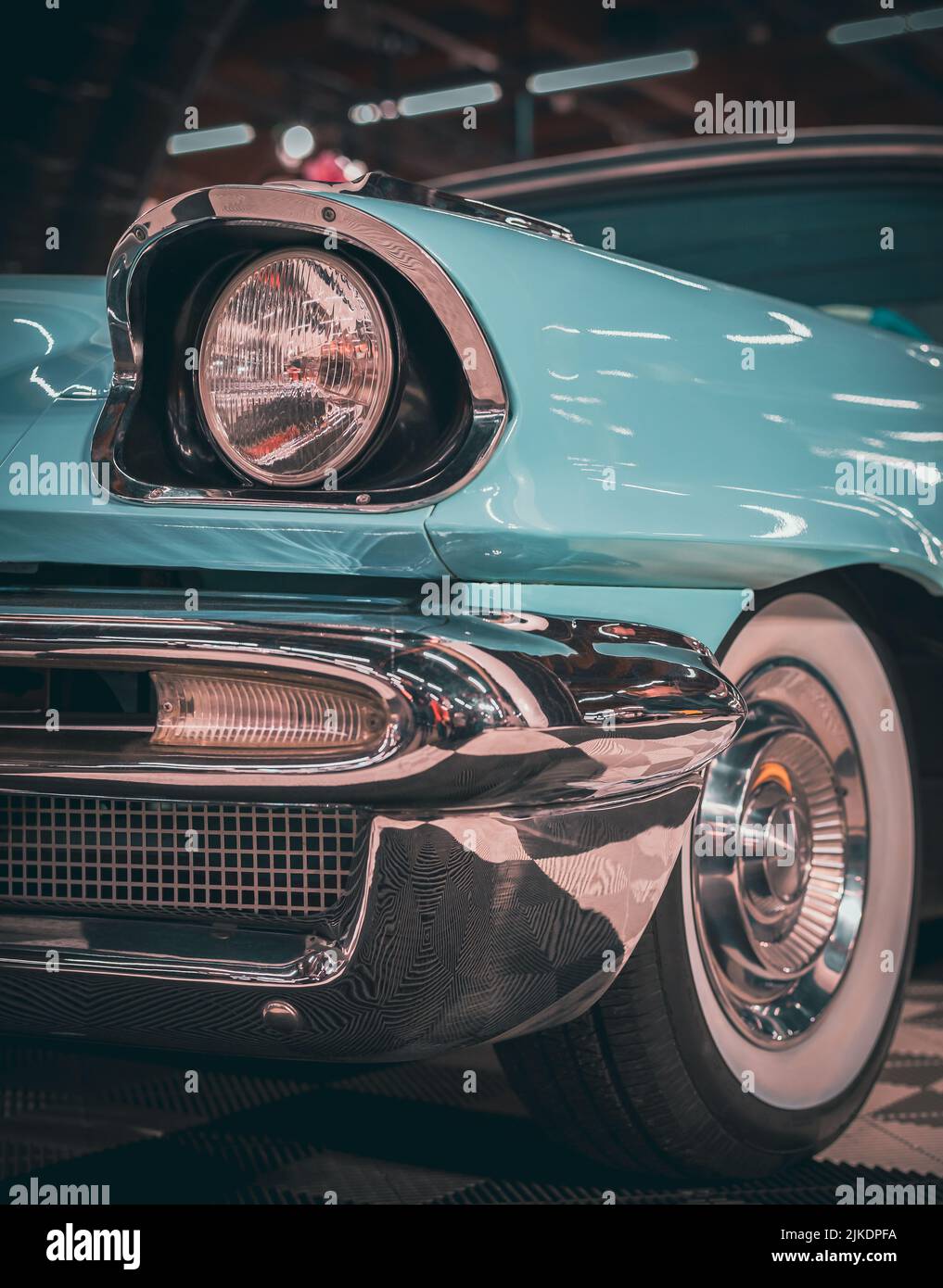 Classic car headlights close-up. The concept of a poster on the wall ...