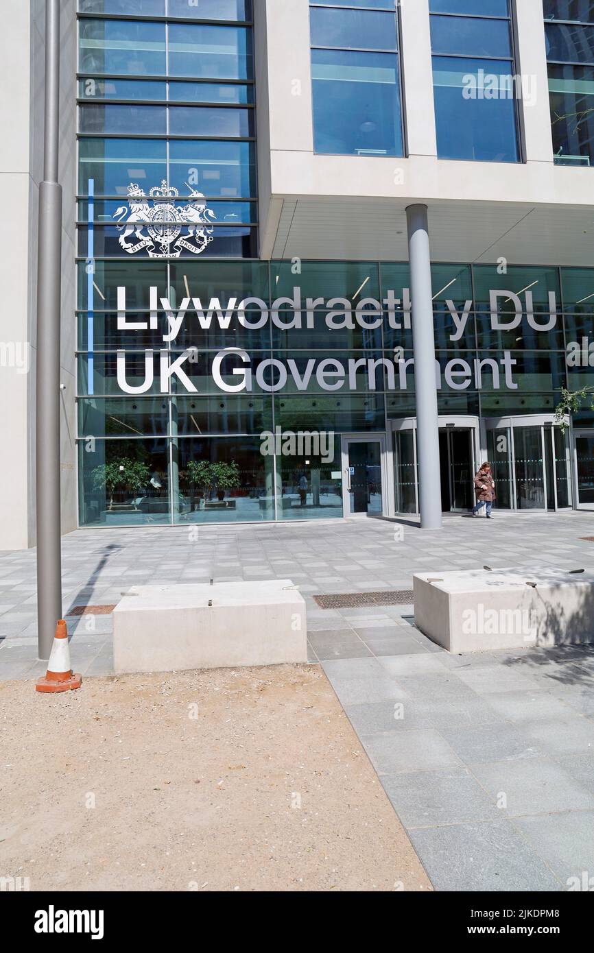 UK Government building, Central Square, Cardiff. Summer 2022. August ...