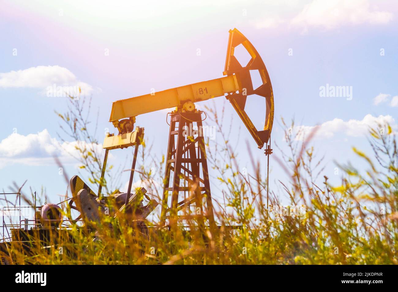 Oil injection. Oil production plant. Gas production. Oilfield site ...