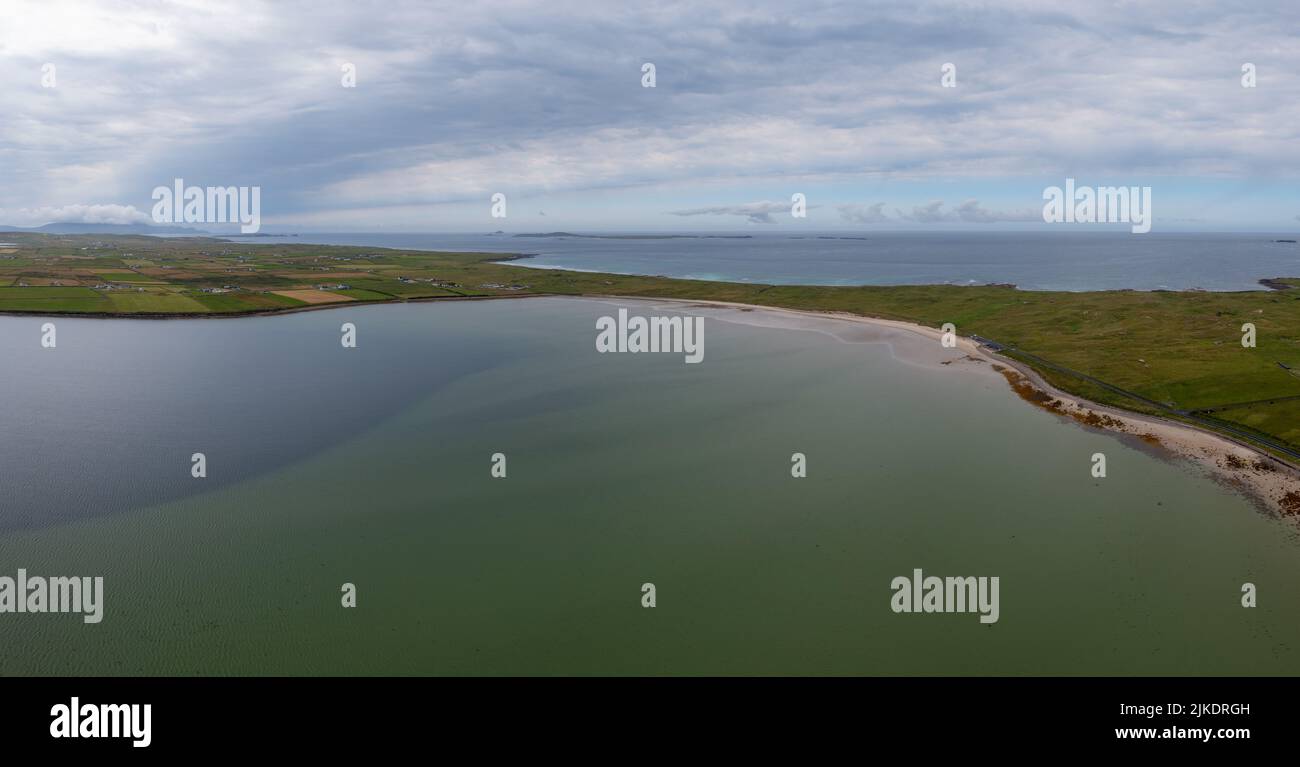 aerial panorama landscape of the beautiful Elly Bay Beach on the Mullet ...