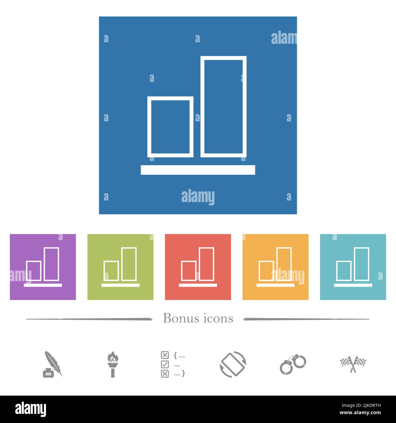 Align to bottom outline flat white icons in square backgrounds. 6 bonus ...