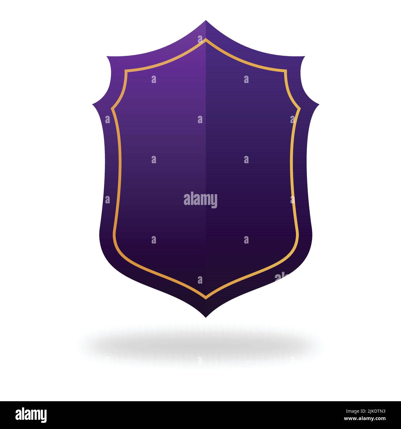 Purple Empty Shield Frame Or Label Element On White Background Stock ...