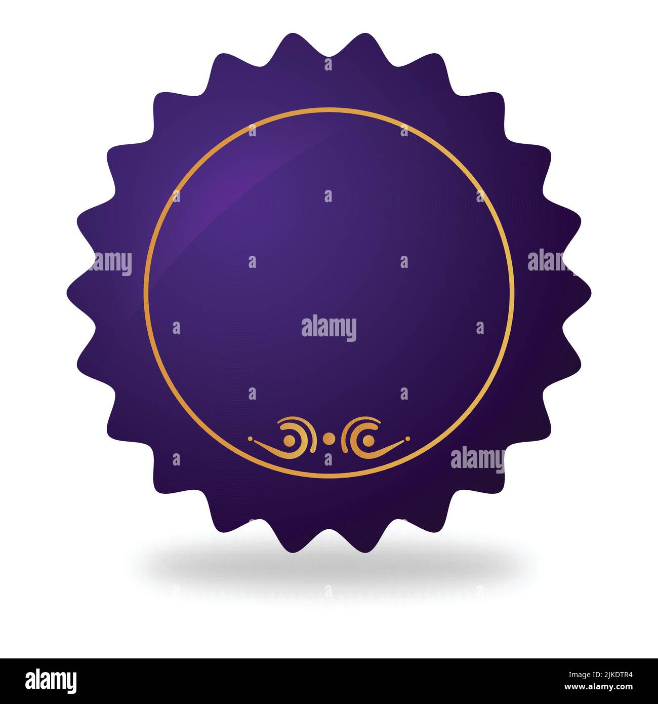 Purple Empty Label, Badge Or Token Element On White Background Stock ...