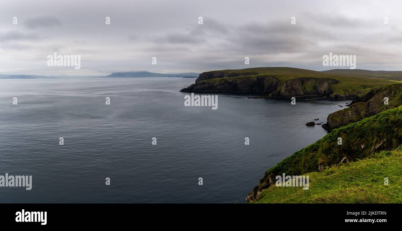 A view of the wild coast at Erris Head on the northern tip of the ...