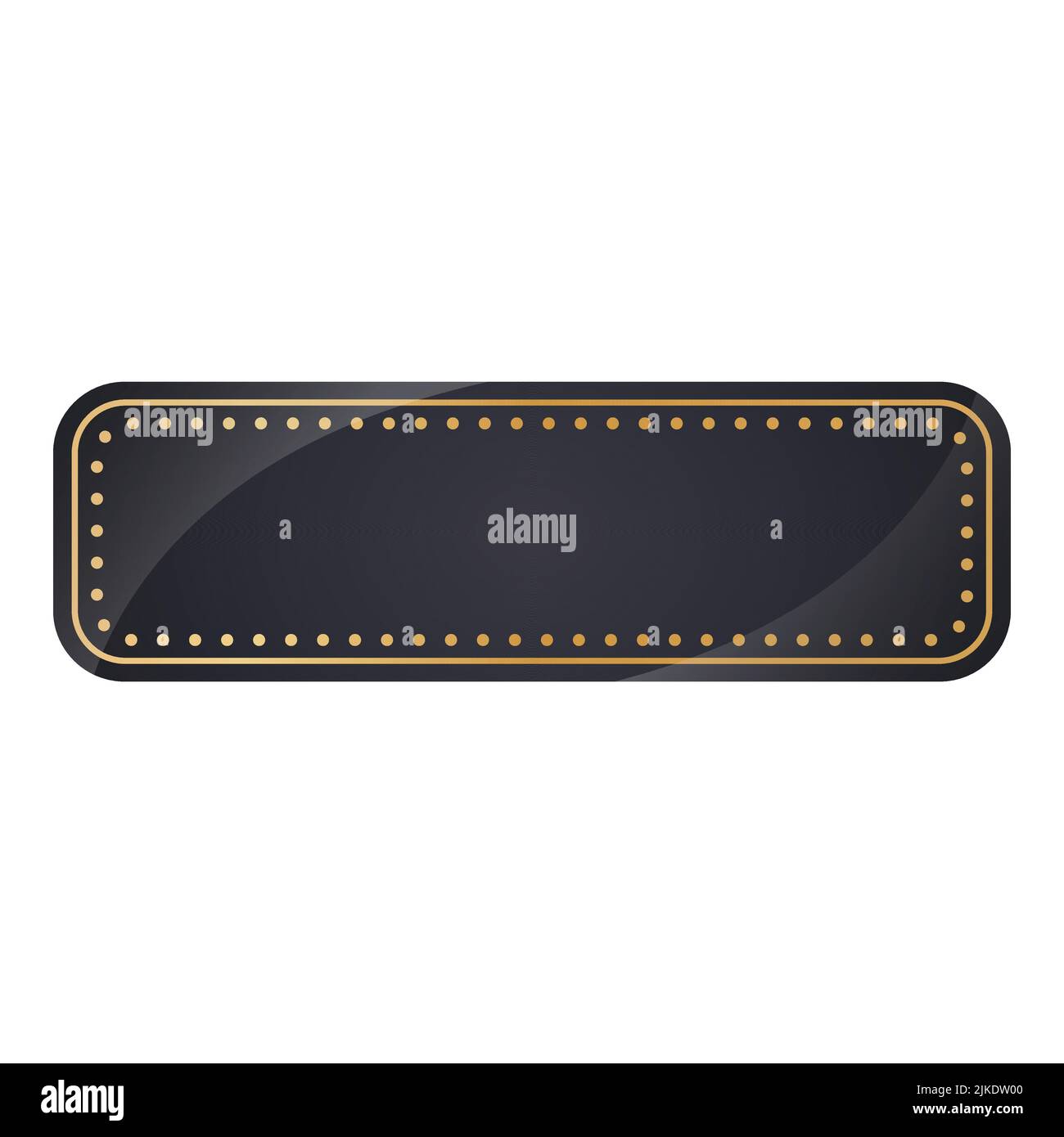 Empty Rectangle Frame In Black And Golden Color Stock Vector Image ...