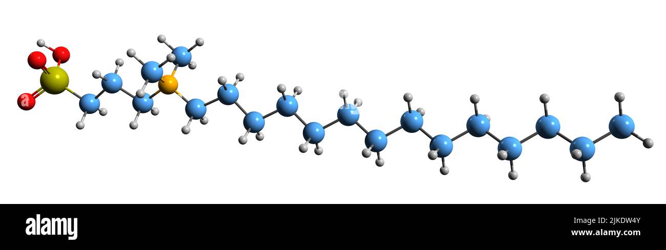 3D image of Myristyl Sultaine skeletal formula - molecular chemical ...
