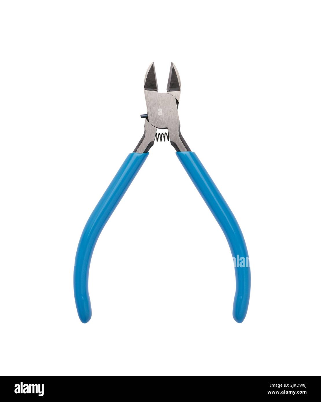 Professional mini side cutters with blue insulated handles for working ...