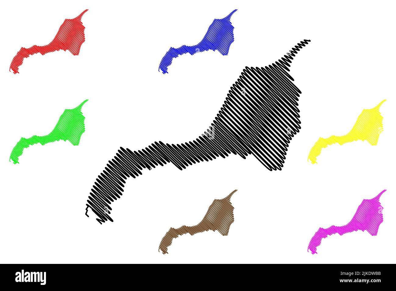 North Jutlandic island (Kingdom of Denmark) map vector illustration ...