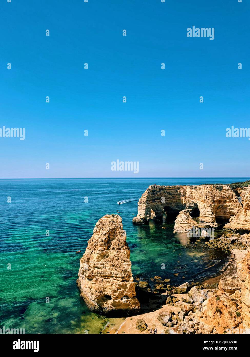 Marinha beach in the Algarve Portugal. Cliffs and caves Stock Photo - Alamy
