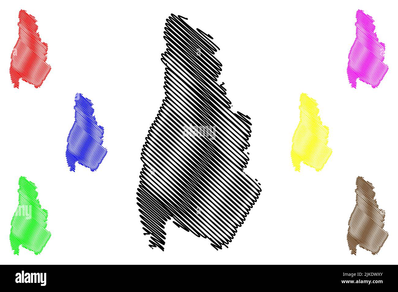 Notteroy island (Kingdom of Norway) map vector illustration, scribble ...