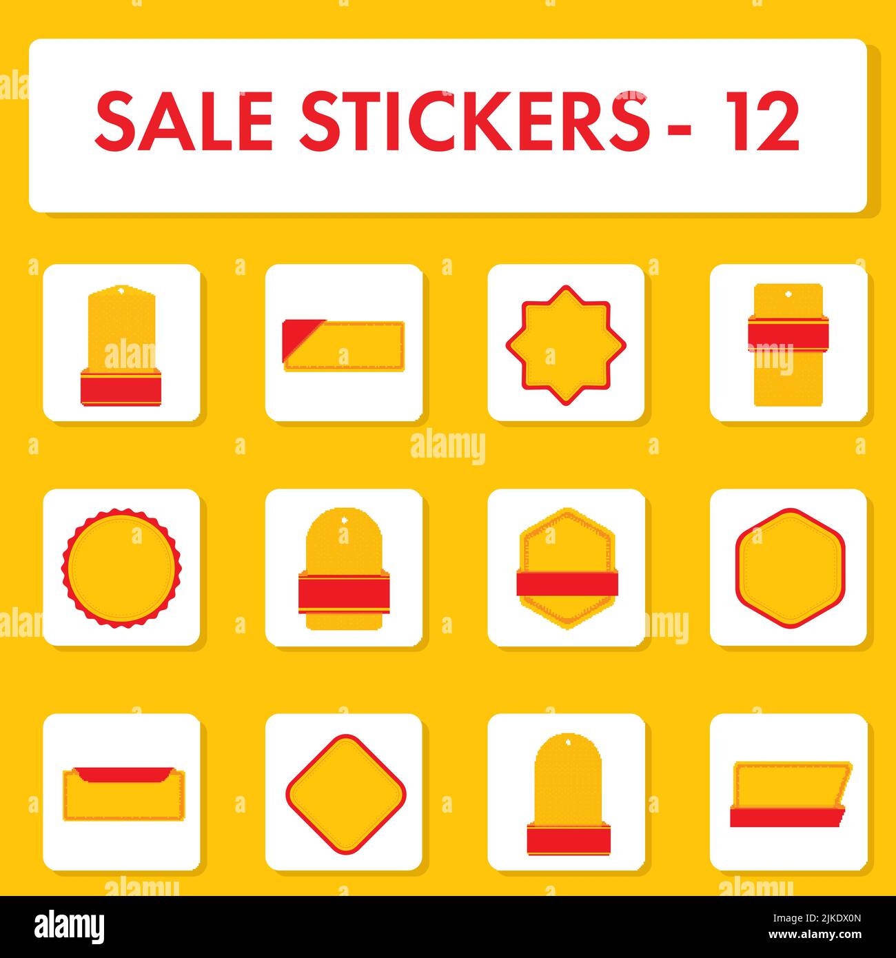 Set Of Sale Stickers Or Label, Badge Element On White And Chrome Yellow ...