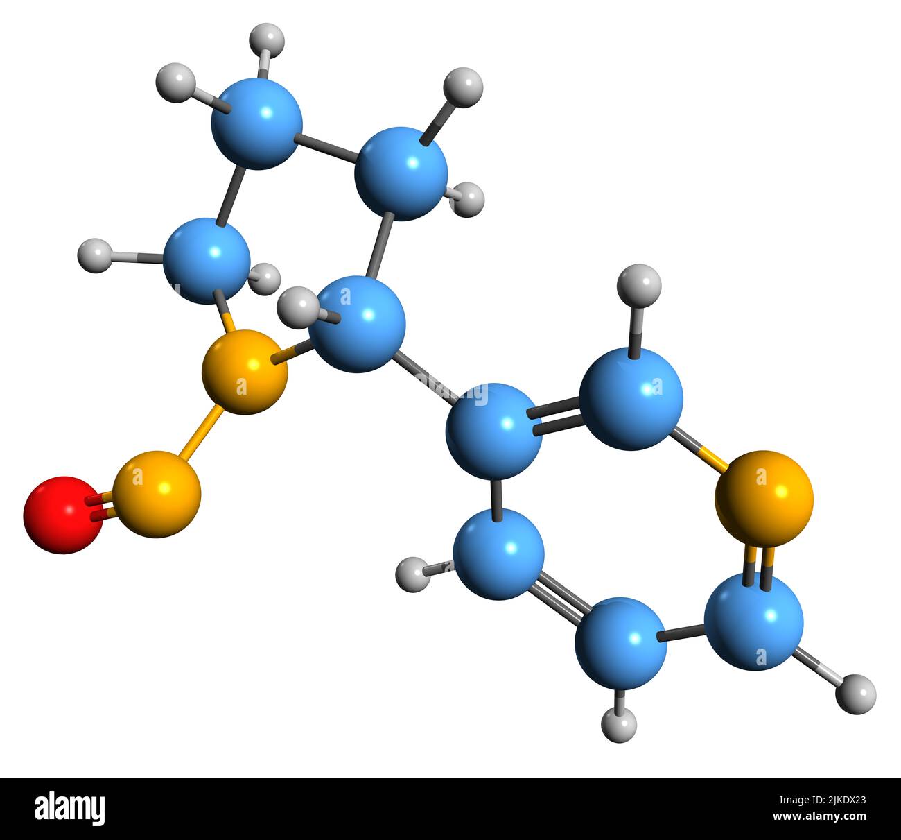 3D image of N-Nitrosonornicotine skeletal formula - molecular chemical ...