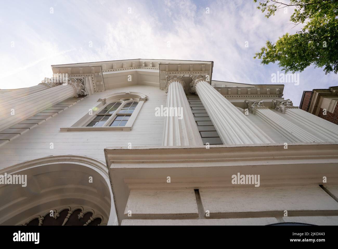 Gothic style White Church Stock Photo - Alamy