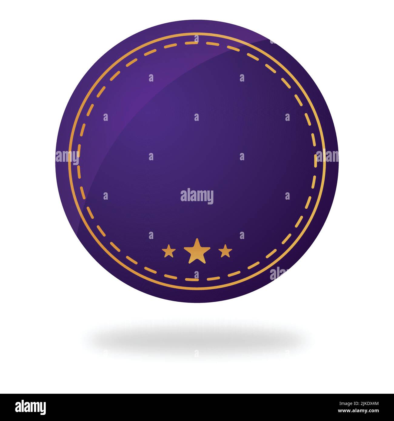 Purple Empty Round Badge Or Token Element On White Background Stock ...