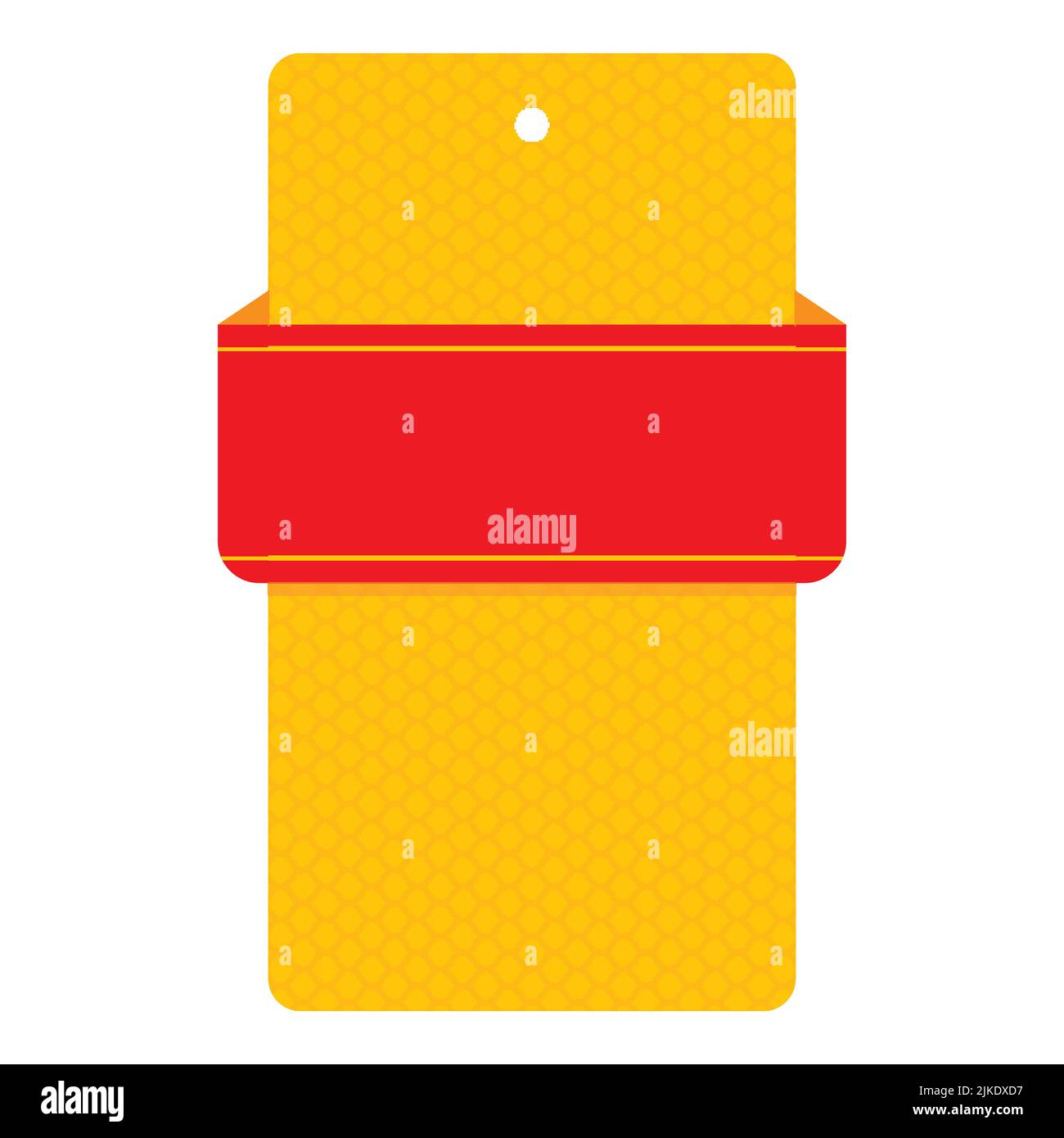 Empty Paper Label Or Sticker Element In Chrome Yellow And Red Color ...