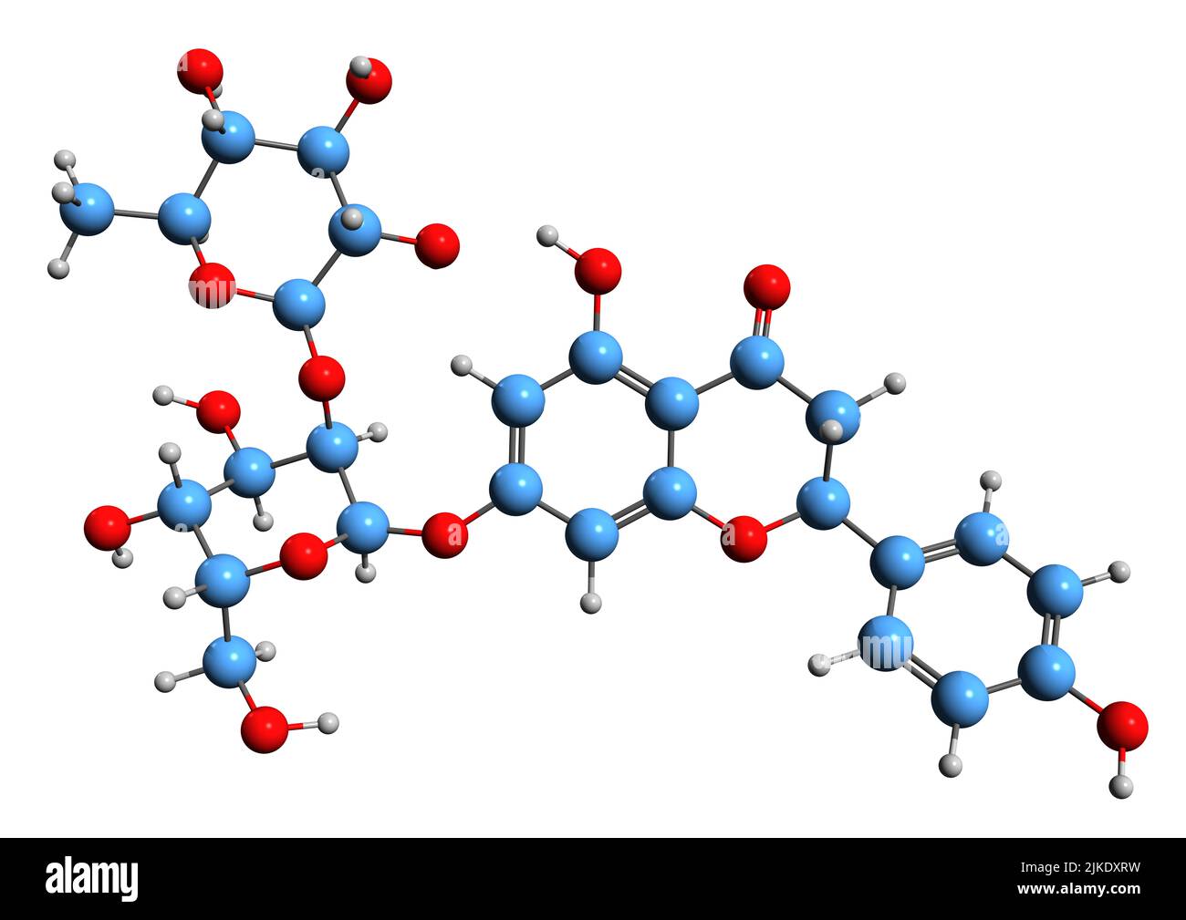 3D image of Naringin skeletal formula - molecular chemical structure of ...