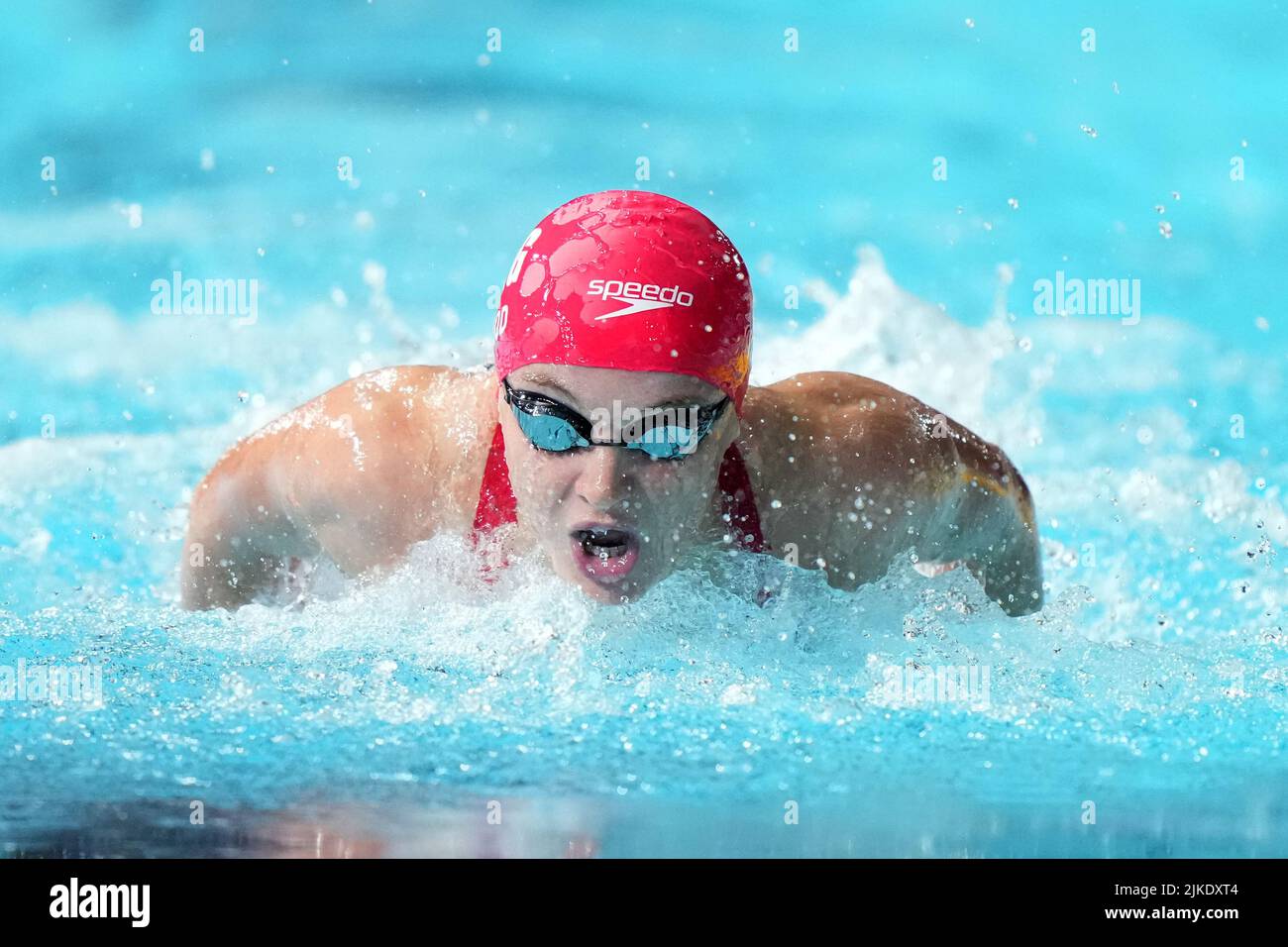 England’s Abbie Wood in action during the Women’s 200m Individual ...