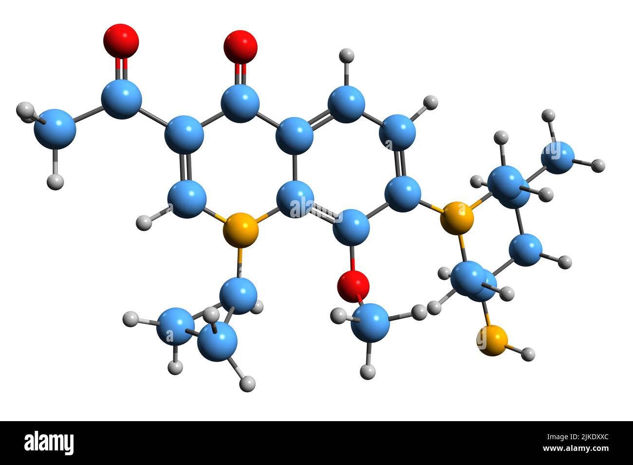 3D image of Nemonoxacin skeletal formula - molecular chemical structure ...
