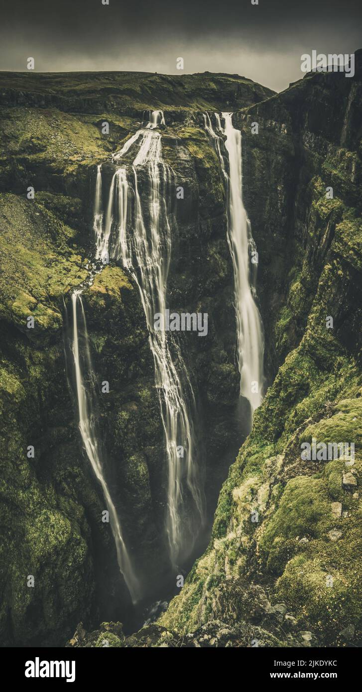 Glymur waterfall in canyon iceland hi-res stock photography and images ...
