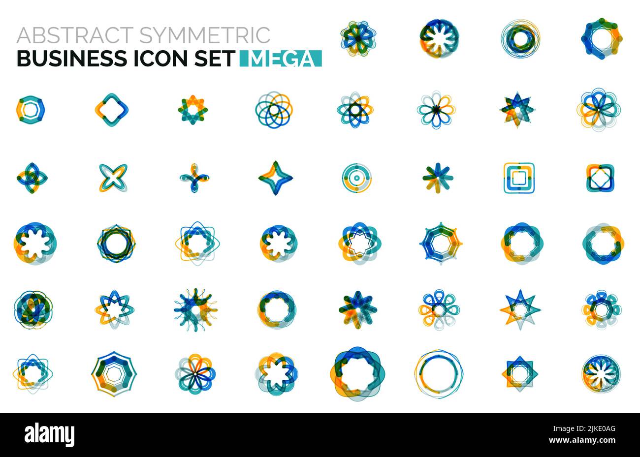 Abstract symmetric geometric shapes, business icon logo mega collection ...