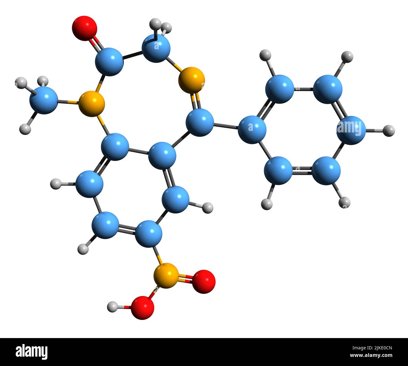 3D image of Nimetazepam skeletal formula - molecular chemical structure ...