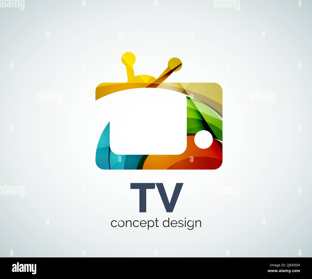 TV logo template, abstract elegant glossy business icon Stock Vector ...