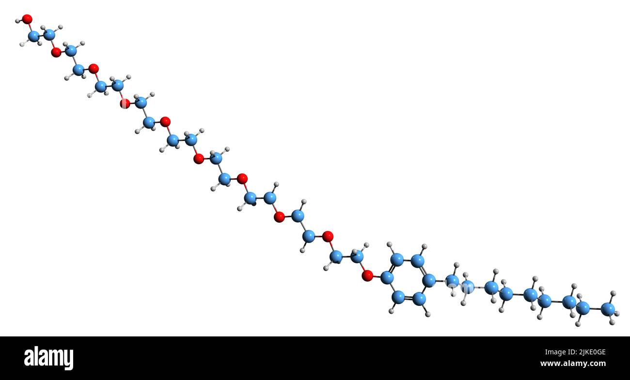3D image of Nonoxynol-9 skeletal formula - molecular chemical structure ...