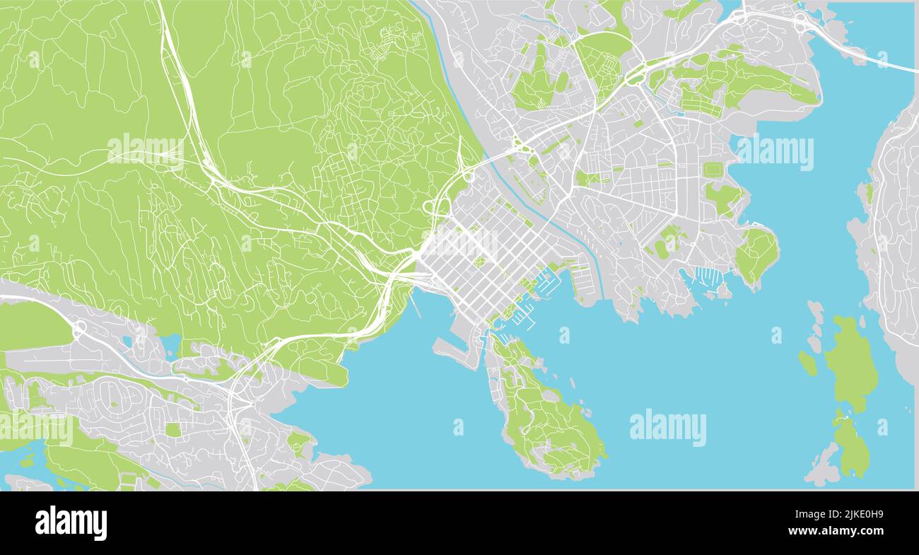 Urban vector city map of Kristiansand, Norway, Europe Stock Vector ...