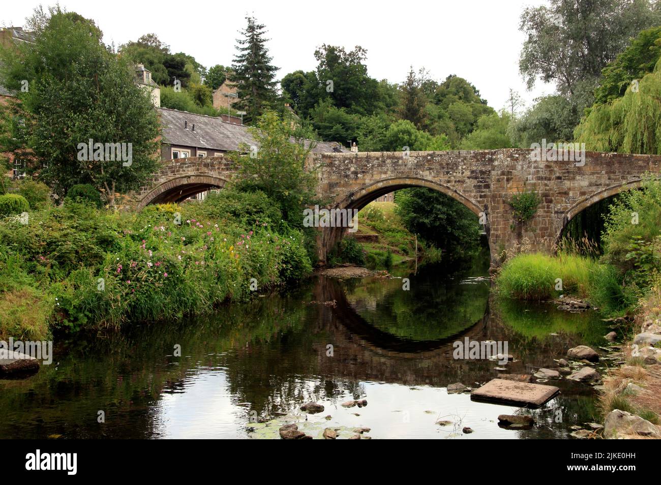 Old stone bridge, Historical Canongate Bridge over Jed Water, Jedburgh ...