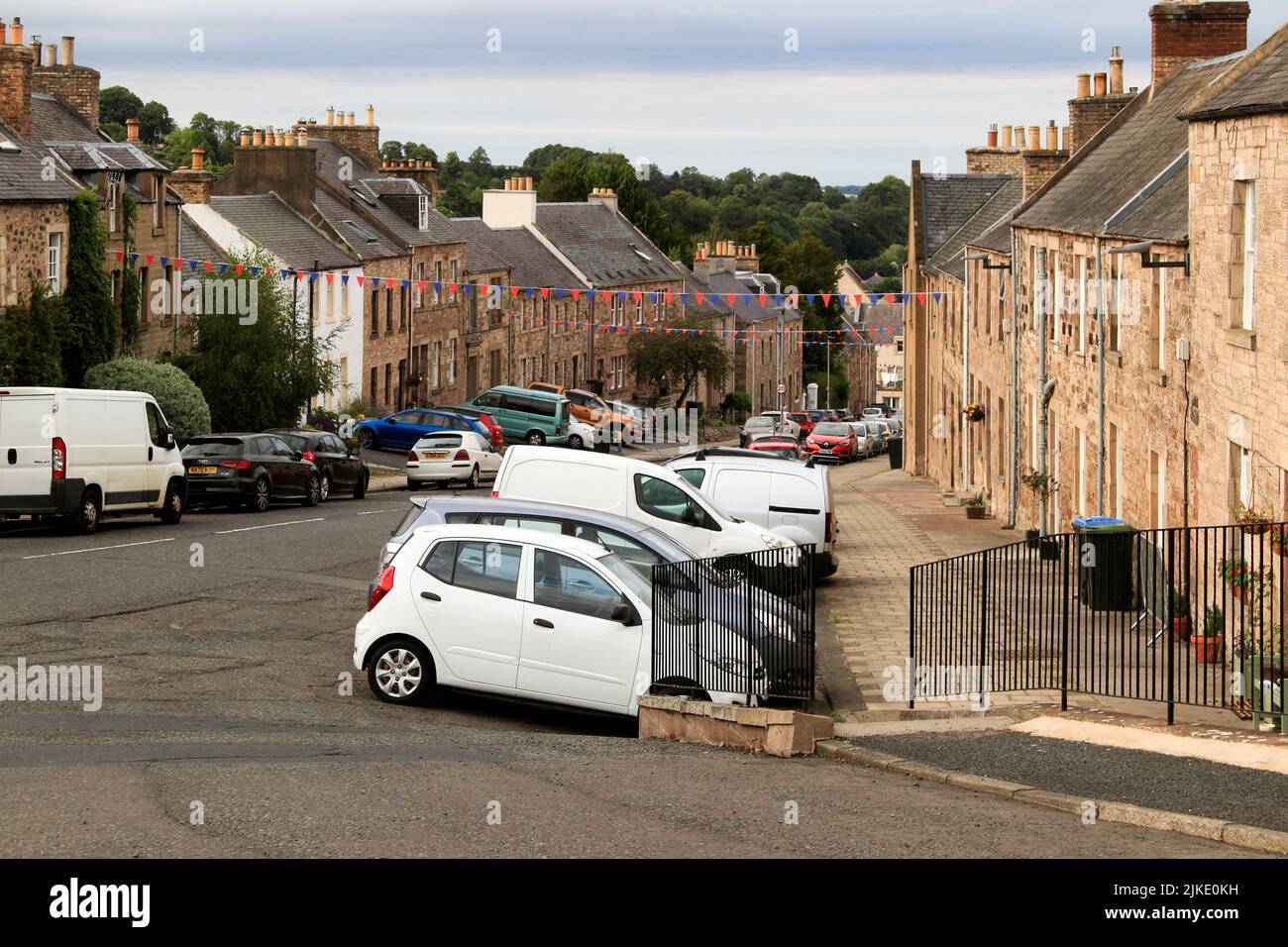 Scottish town, View down Castlegate from Jedburgh Castle Jail ...