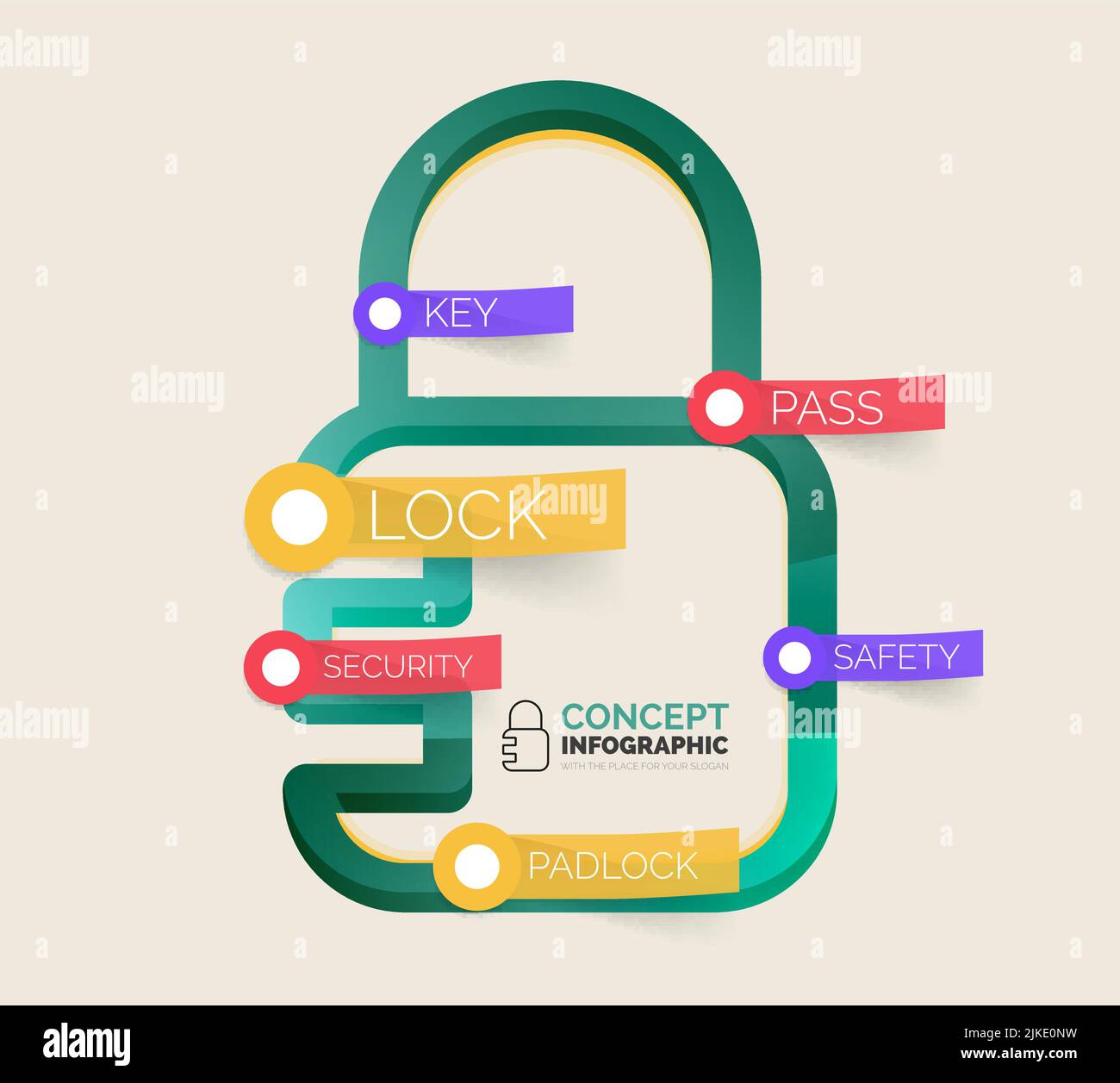 Vector lock icon infographic concept. Modern flat line art icon design ... Vector lock icon infographic concept. Modern flat line art icon design ...