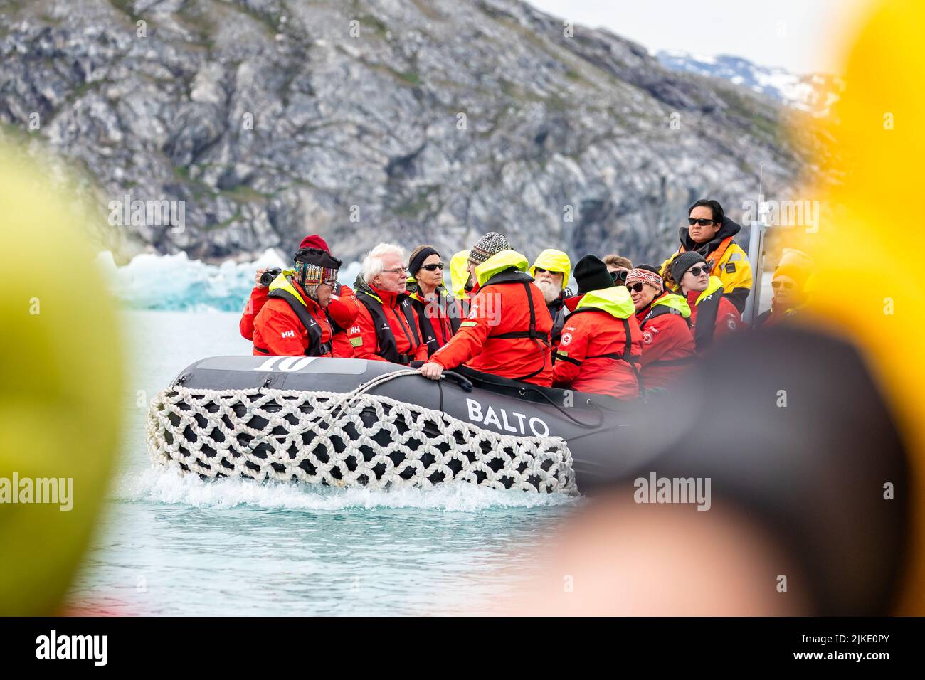 Expedition zodiac taking passengers from Hurtigrutens MS Fridtjof ...