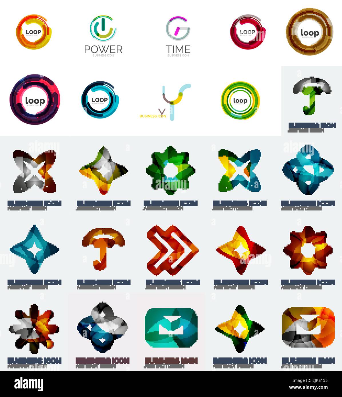 Set of branding company logo elements, abstract business icons Stock ...
