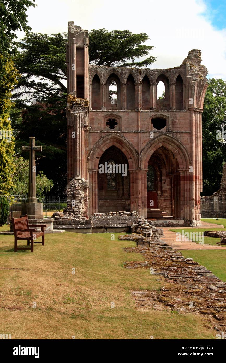 Scottish ruin, abbey ruin, Ruins of Dryburgh Abbey, a Premonstratensian ...